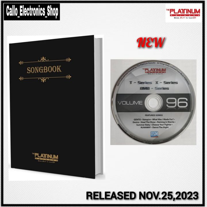 PLATINUM SONGBOOK WITH FULL SONGLIST AND CD VOLUME 96 FOR T-SERIES/X-SERIES/BMB-SERIES/KAPITAN 2 ...