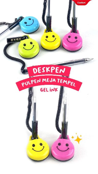 1pc Pulpen Gel Meja Smile 851 / Desk pen / Pulpen Meja Tempel Spiral ...