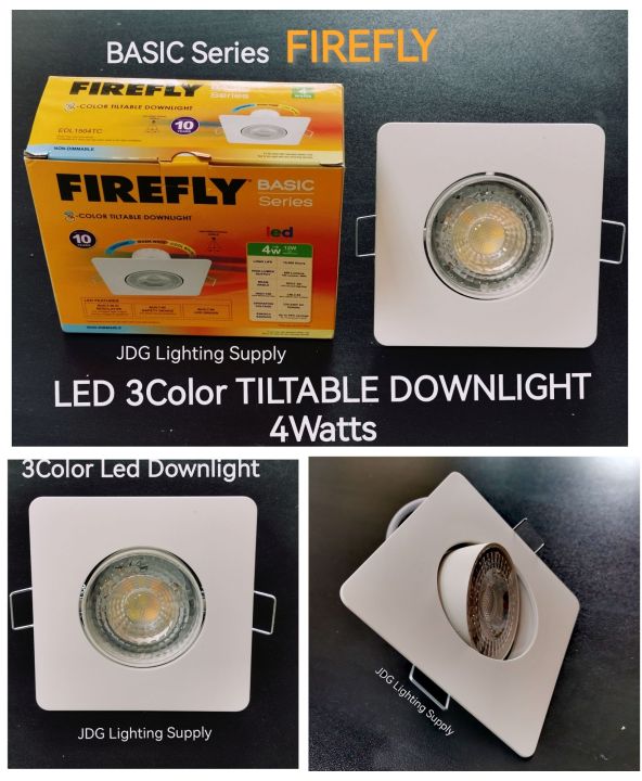 LED 3COLOR DOWNLIGHT 4WATTS SQUARE (FIREFLY LED BASIC SERIES) | Lazada PH