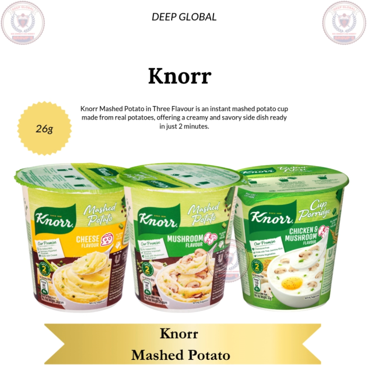 Knorr Mashed Potato Mushroom Flavour 26g - Instant Creamy & Savory Side ...