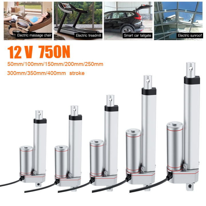 DC 12V 750N Linear Actuator 50mm 100mm 150mm 200mm 250mm 300mm Stroke Linear Drive Electric ...
