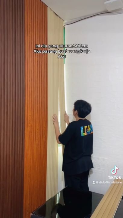 (PAKET 5 PC) WPC WALL PANEL 3D | 145 CM x 15 CM x 18 MM | PREMIUM WPC WOOD PANEL WPC DINDING ...