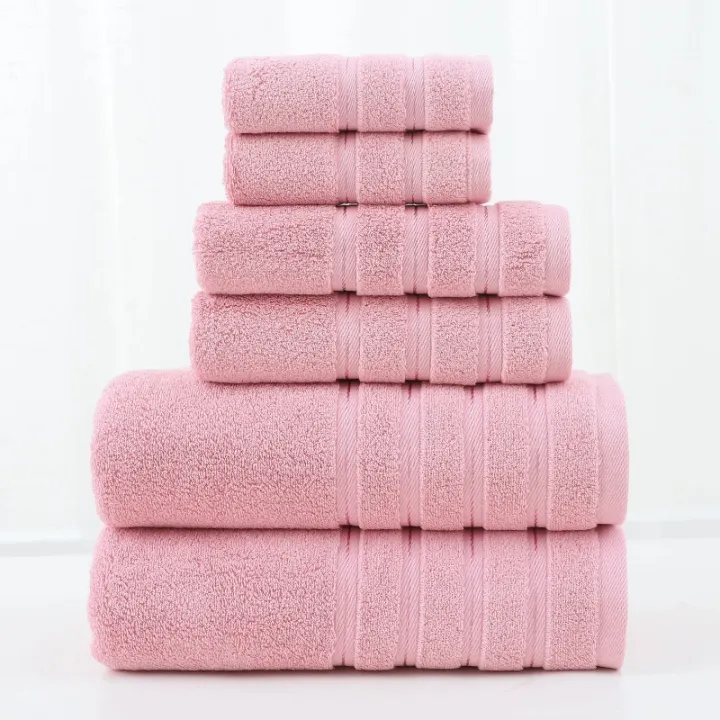 Bộ Khăn Tắm 6 Cái/lô 100% Cotton Màu Hồng Quà Giáng Sinh Cho Bé Gái ...