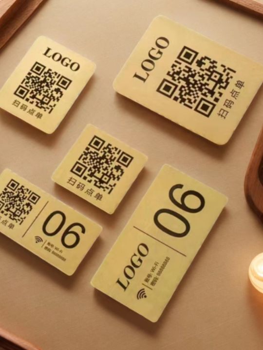 Brass Digital Table Board Table Card Table Number Holders Scan Code ...
