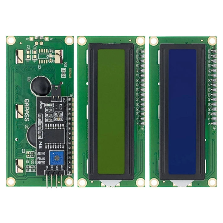 Lcd1602 Display Module Iic I2c Interface Hd44780 Lcd Screen 5v 16x2 Character Blue Green Screen