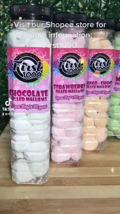 MALLOWS WITH FILLINGS, Chocolate / Strawberry / Matcha Kutkutin in a ...