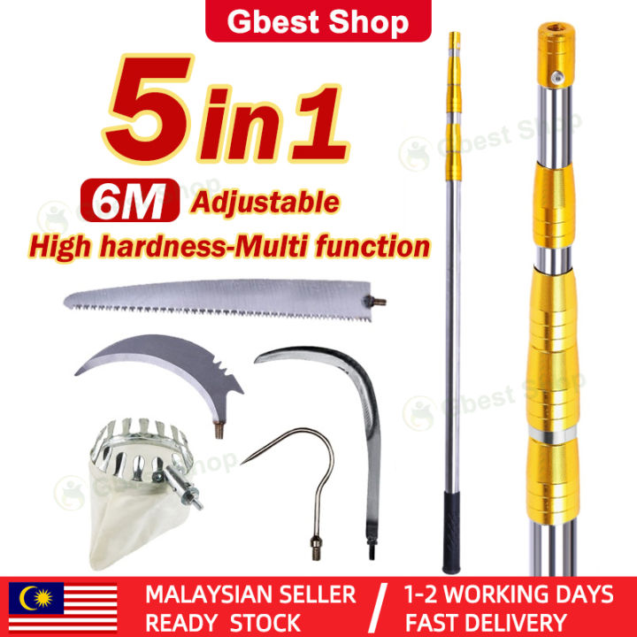Gbest 6 Meter Telescopic Fruit Picker Pole Gardening Tools High Pruning ...
