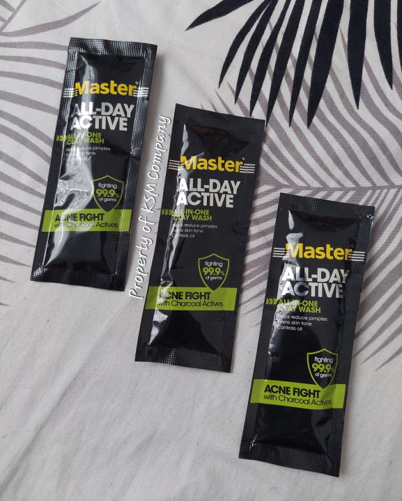 MASTER ALL-DAY ACTIVE All in One Clay Face Wash 10g for MEN, ACNE FIGHT ...