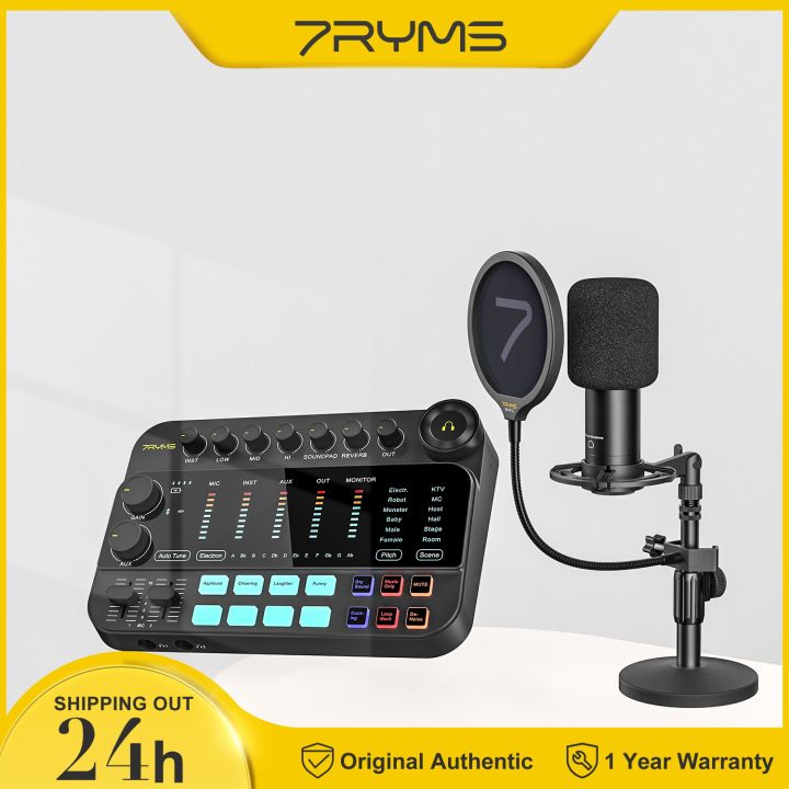 7RYMS 7Caster SE2 Multi-functional USB Audio Interface with XLR/3.5mm/6 ...