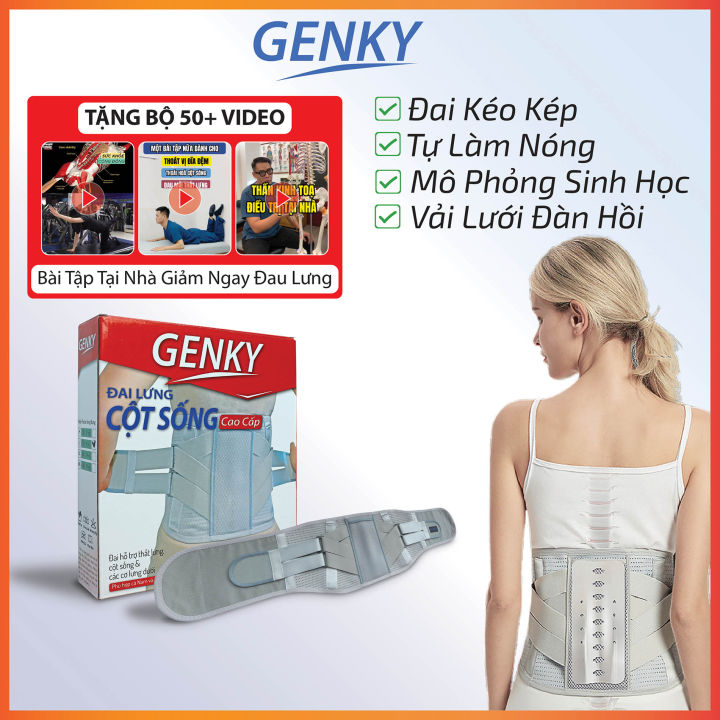 Đai lưng cột sống Genky, hỗ trợ thoát vị, thoái hóa, đau lưng | Lazada.vn