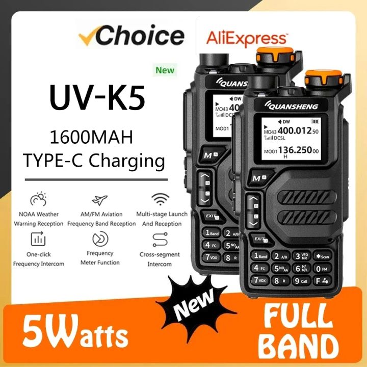 Quansheng K5 UV walkie talkie Radio 50-600 MHz FM Radio NOAA Scrambler ...