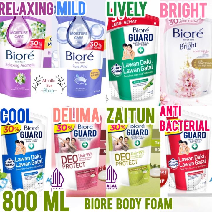 BIORE BODY WASH 800 ML, 800ML SABUN MANDI CAIR REFILL POUCH RELAXING ...