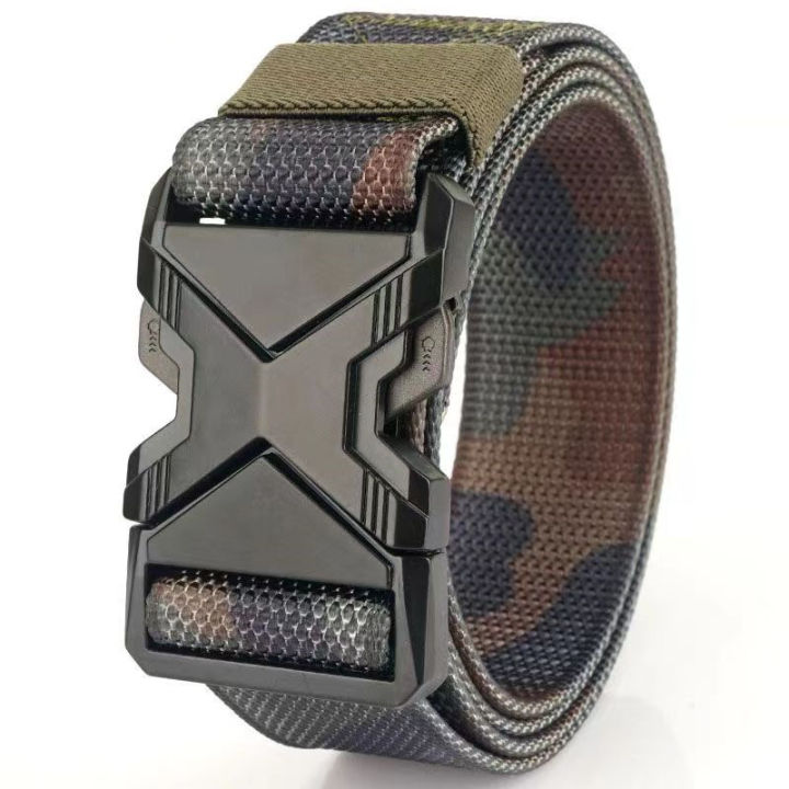 Elastic Tactical Belt High Strength Elastic Fiber Metal Buckle Sports ...