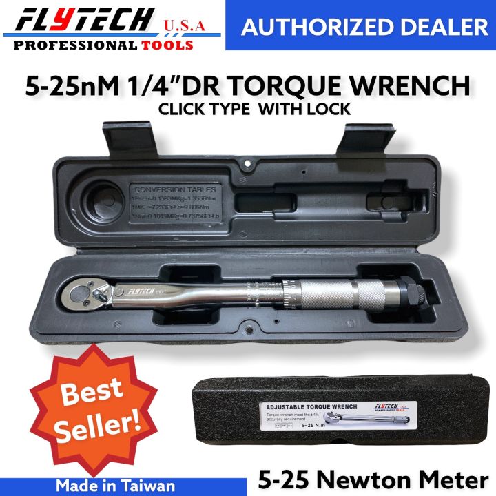 Torque wrench click type 5-25 Newton Meter FLYTECH USA high accuracy ...