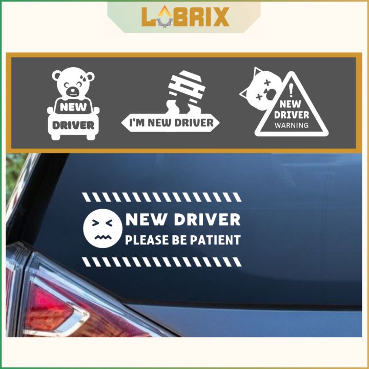 LUBRIX New Driver Car Sticker Car Funny Sticker Stiker Kereta Vinyl ...