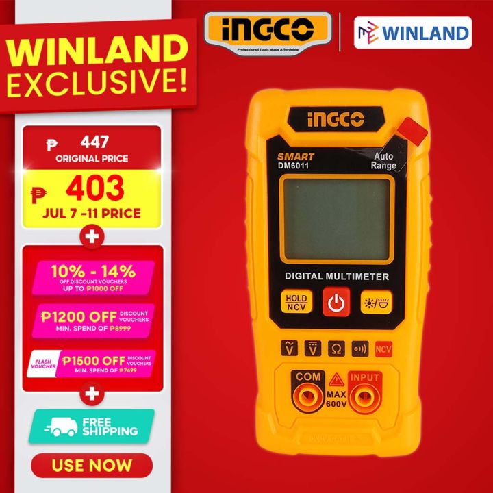 Ingco by Winland Digital Multimeter Tester Multi Tester for Electrical ...