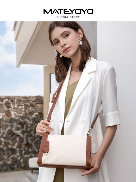 MATEYOYO กระเป๋าหนัง PU นุ่มกระเป๋าสะพายสะพายไหล่สำหรับผู้หญิงกระเป๋าพาดลำตัวแฟชั่นกระเป๋าสะพาย ...