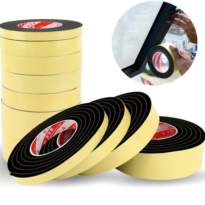 10M EVA black foam sponge rubber strip tape Strong adhesive Anti ...