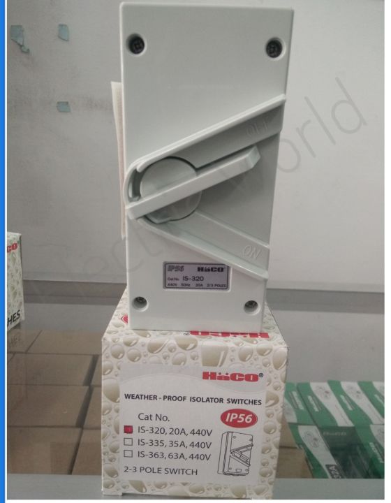 Haco เซฟตี้้สลับกันน้ำ IS-320 Isolator Switch Weather Proof IEC 20A ...