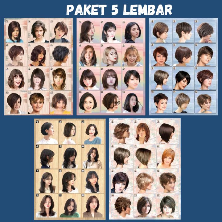 POSTER SALON POSTER MODEL POTONG RAMBUT WANITA POSTER BARBERSHOP ...