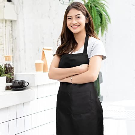 Kitchen Apron Waterproof Neutral Black Apron Kitchen Cooking Restaurant ...