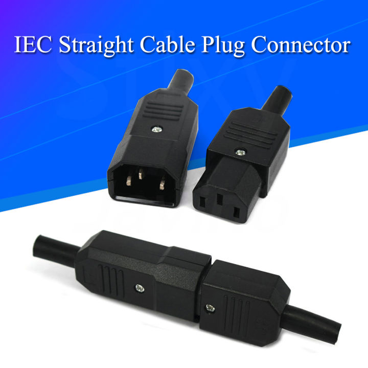 16a 250v Iec Straight Cable Plug Connector C13 C14 Female Male Plug Rewirable Power Connector 3