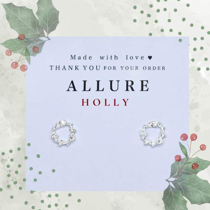 ต่างหูเงินแท้ 925 ประดับเพชร CZ Swiss diamond [ 𝐇𝐨𝐥𝐥𝐲 - 𝐀𝐥𝐥𝐮𝐫𝐞 𝐉𝐞𝐰𝐞𝐥𝐫𝐲 ] | Lazada.co.th