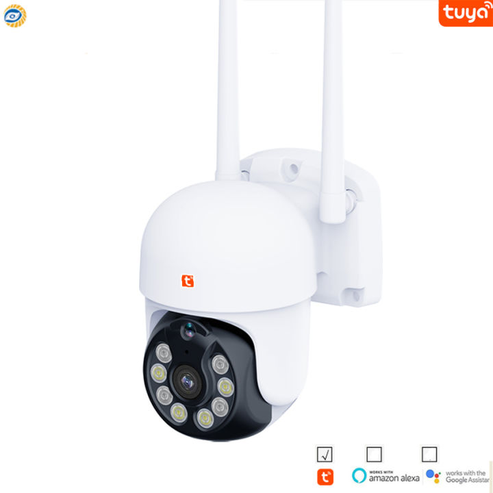 Outdoor Tuya Smart Life IP Wi-Fi PTZ Camera HD 3MP AutoTracking Two Way ...