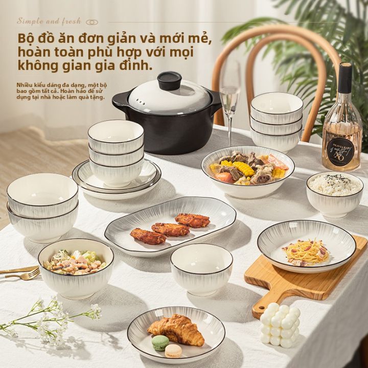 Bộ Bát Đĩa Bằng Gốm Sứ Tráng Men Dưới Màu Sắc Thiết Kế Hiện Đại Tối ...