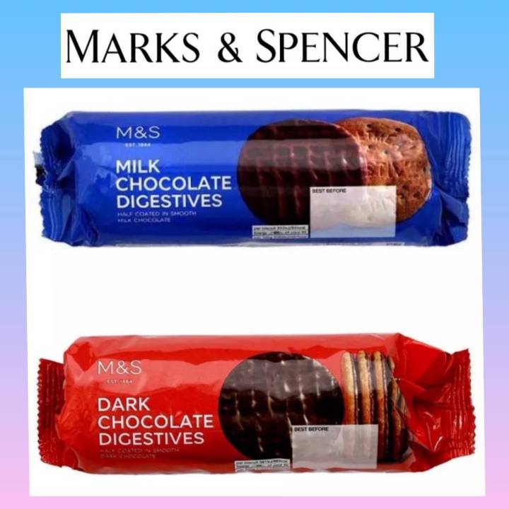 Mark & Spencer Milk & Dark chocolate digestives 300g. | Lazada.co.th