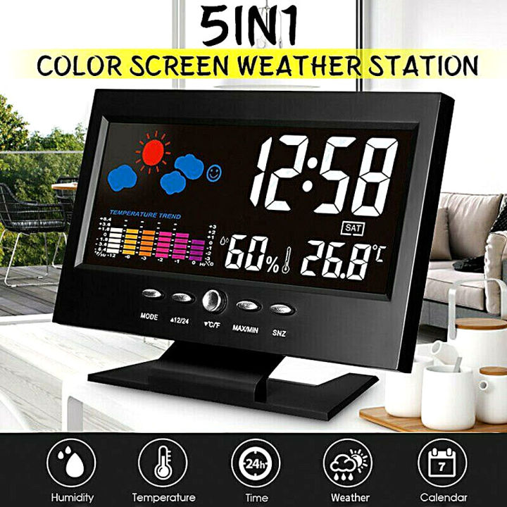Alarm Projection LCD Display Digital-Alarm Clock LED with Temperature ...