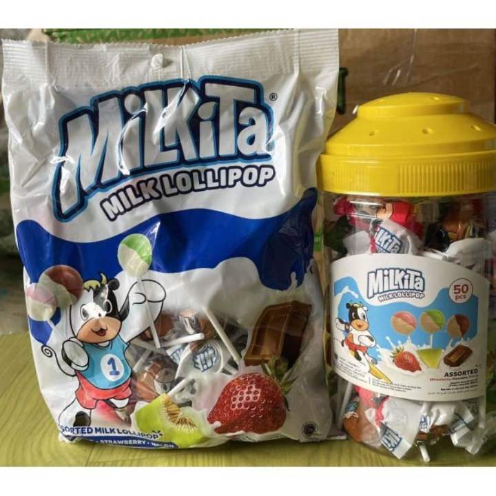Milkita Assorted Milk Lollipop 50 Pcs(Jar/Pouch)500g | Lazada PH