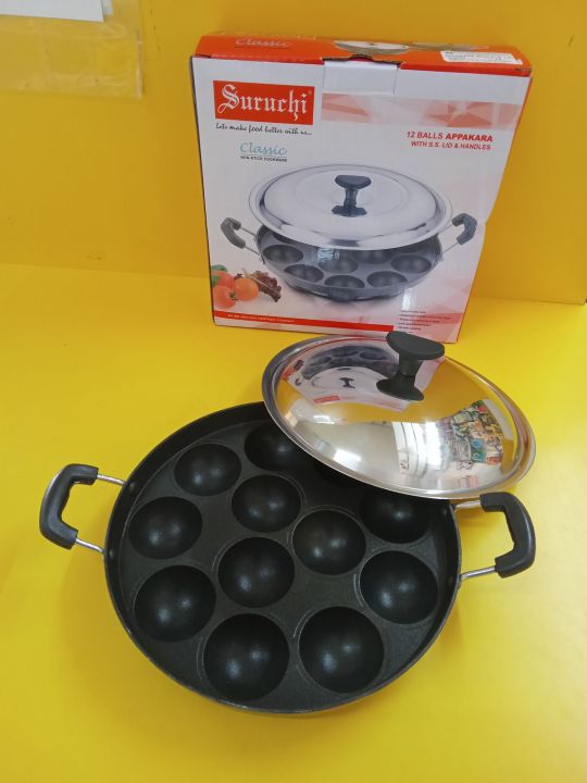 SURUCHI NON STICK KULI PANIYARAM PAN KAYA BALL PAN NONSTICK | Lazada