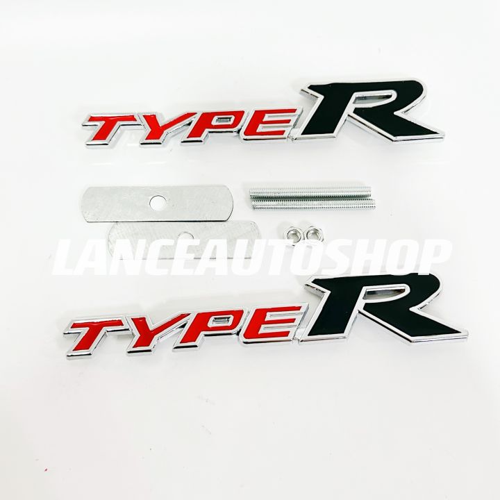 Type R Car Metal Emblem Type R Car Screw Emblem Type R Black Emblem L ...