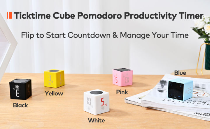 llano Ticktime Cube Pomodoro จับเวลาการผลิตจับเวลาการปิดเสียงการสั่นสะเทือนและปรับเสียงหยุดและ ...