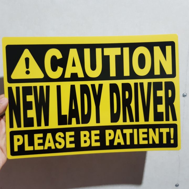 DRIVING SIGN CAUTION LADY DRIVER SIGNAGE PVC TYPE WATERPROOF AND NON ...