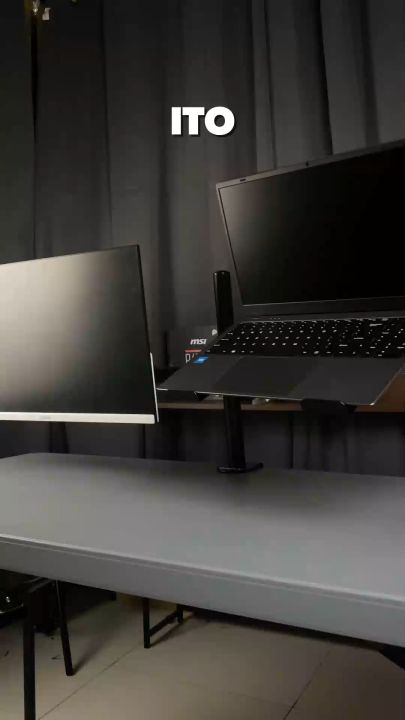 Inplay KMT-4 Laptop Stand With Monitor Mount 2-in-1 Dual Arm Fully Adjustable Mount For 13-27 ...