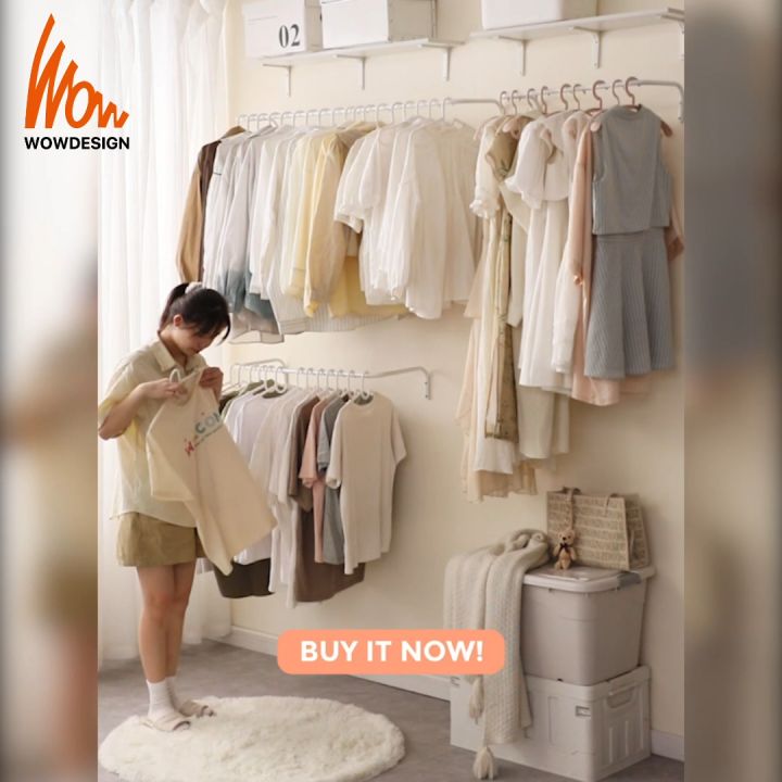 120cm Clothes Bar Clothes Rack Wall Mounted Besi Gantung Baju Sangkut ... 120cm Clothes Bar Clothes Rack Wall Mounted Besi Gantung Baju Sangkut ...