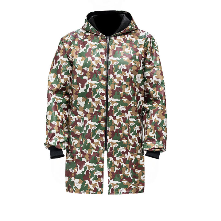 Waterproof Fleece Lined Long Camouflage Work Coat for Men Thickened ...