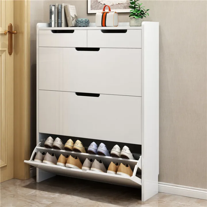 EXINHOME Shoe Cabinet Shoe Rack Organizer Flip Wooden Shoe Large ...