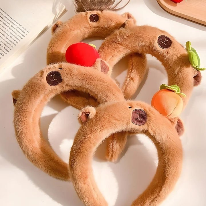 1-10PCS Headband INS Plush Capebala Hair Hoop Capybara High Cranial Top ...