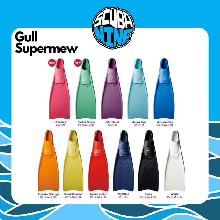 [ผ่อน0%]Gull SuperMew fins ฟินยี่ห้อ Gull รุ่น super mew fullfoots | Lazada.co.th