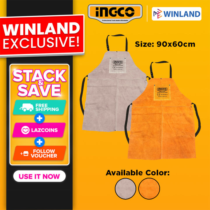 Ingco by Winland Leather Welding Apron 90 x 60cm Gray | Brown (SOLD PER ...