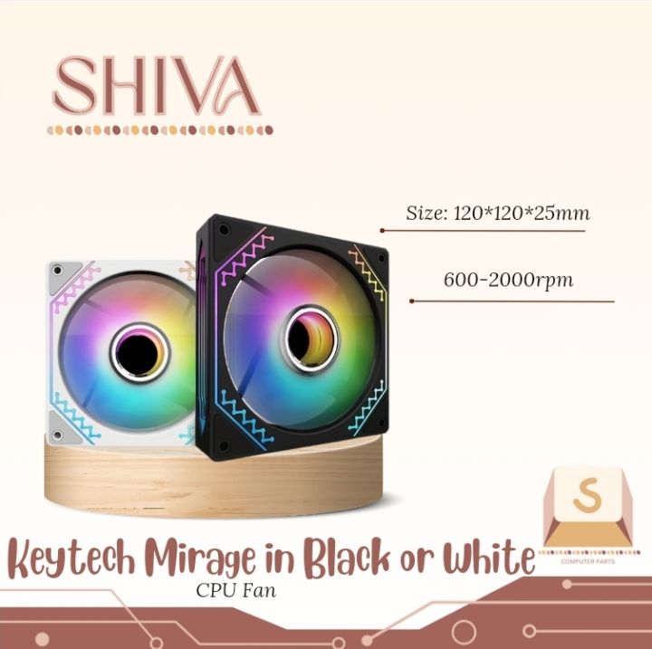 Keytech Mirage available in black and white CPU Fans | Shiva Shop ...
