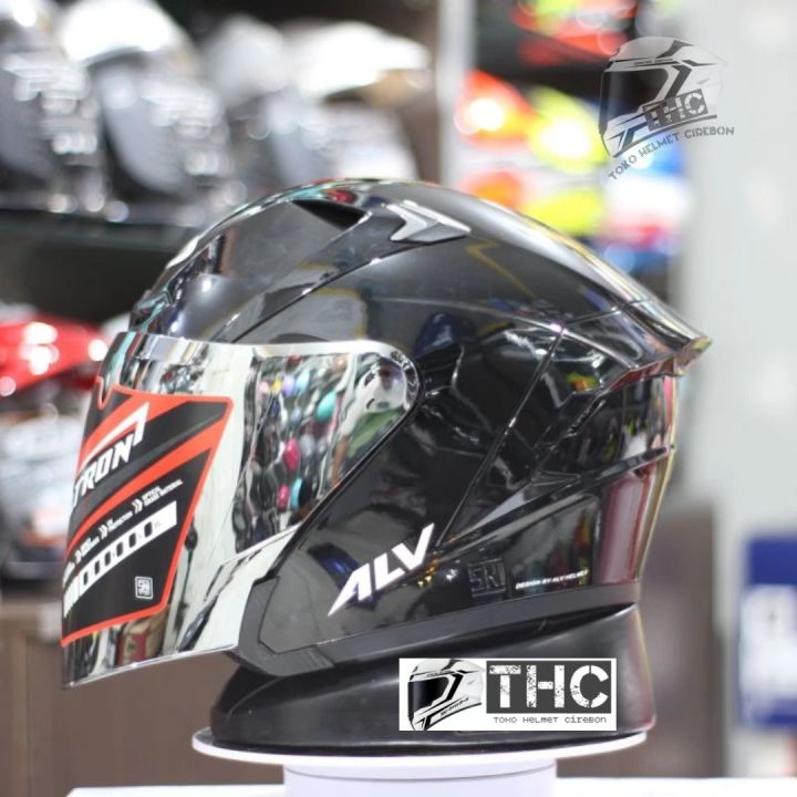 HELM ALV ULTRON SOLID HITAM GLOSY HELM HALF FACE STANDAR SNI ORIGINAL ...
