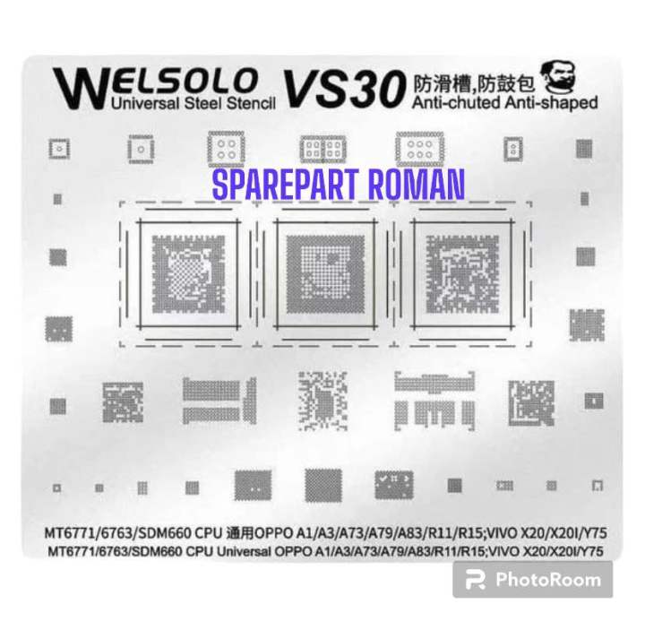 CETAKAN PLAT IC UNIVERSAL WELSOLO VS30 34in1 MT6771 SDM660 MT6763 ...