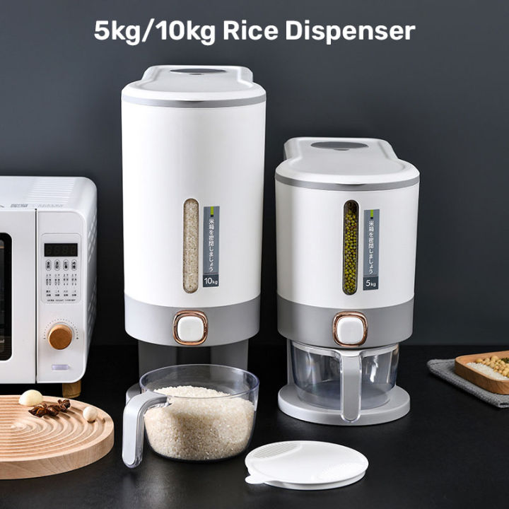 [SG Seller] 5kg/10kg Auto Rice Dispenser/Rice Container/Rice Kitchen ...