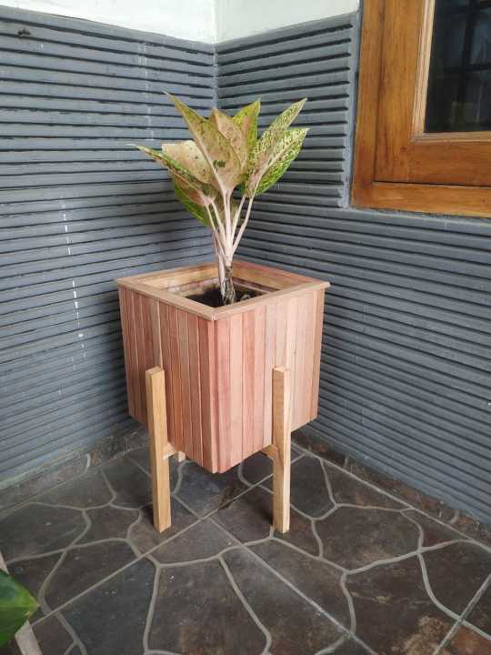 Pot bunga kayu estetik | Lazada Indonesia