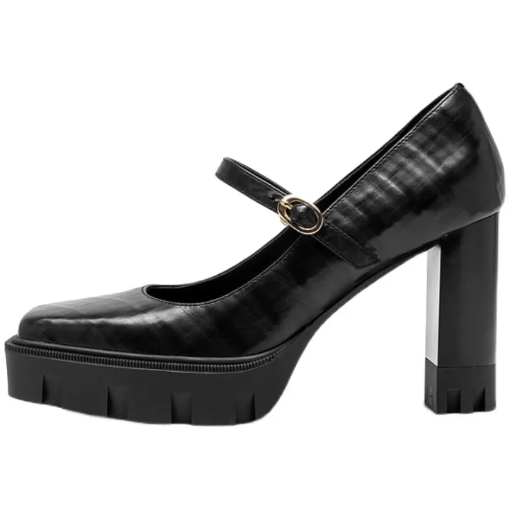 JOOC | Mary Jane Square Toe Waterproof Platform High Heels | Lazada PH