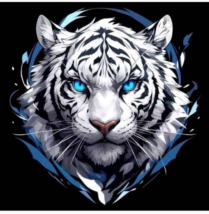 stiker 3D macan putih keren, stiker print sudah di cutting, size 30 x ...